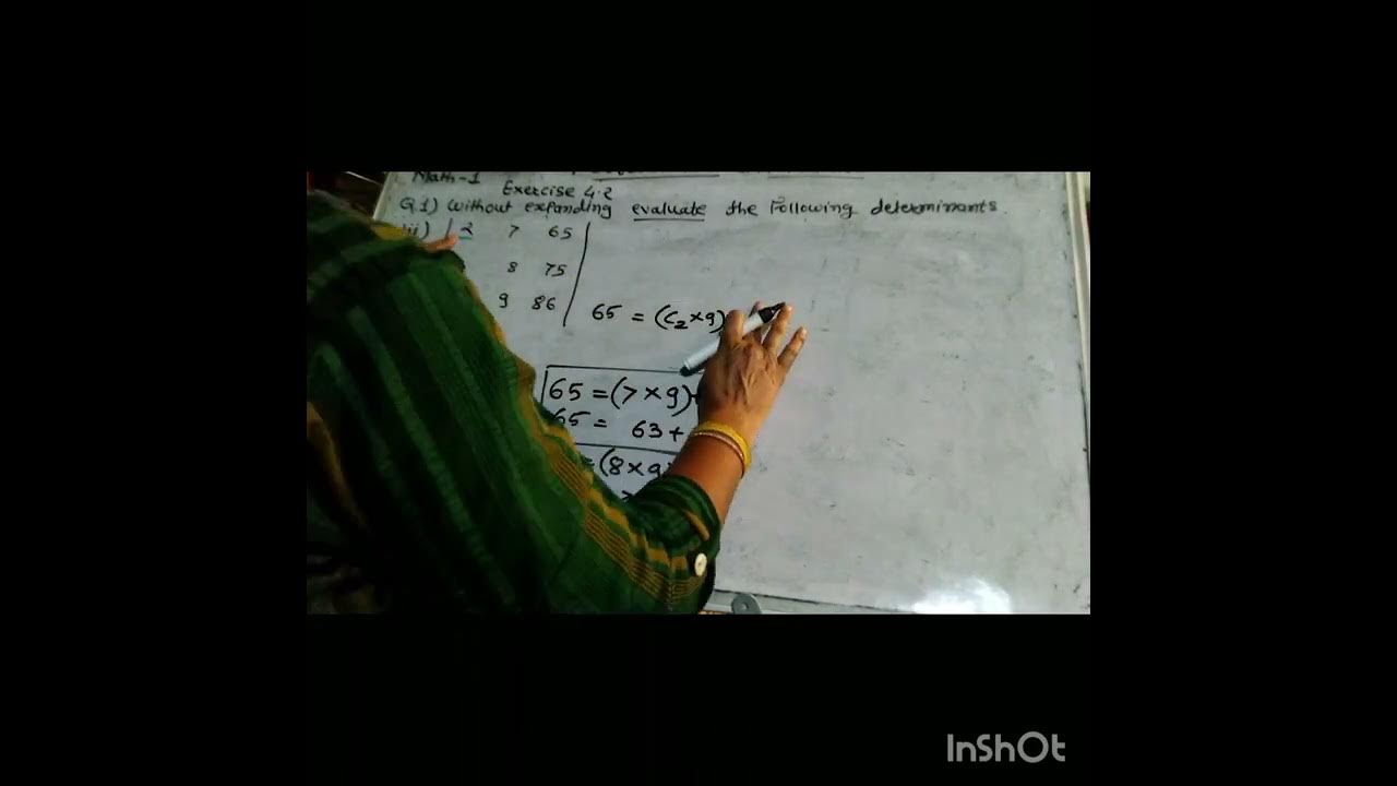 std11, 4 Determinants, Exercise 4.2,Q1) Without expanding evaluate the following determinant ...