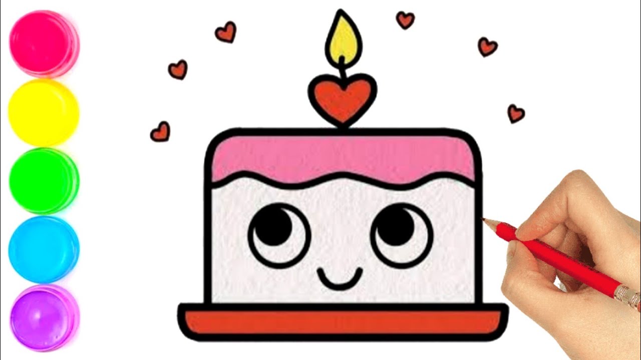 HOW TO DRAW A CAKE DRAWING VERY EASY STEP BY STEP - YouTube