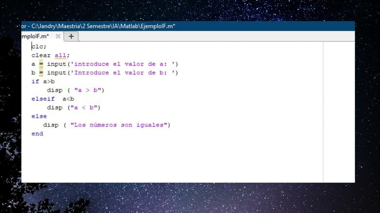 Sentencia if en Matlab - YouTube