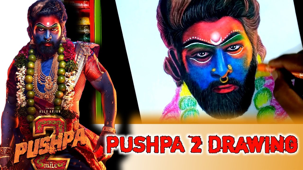 Pushpa 2 Oil Pastel Drawing || Oil Pastel Drawing || Allu Arjun's ...