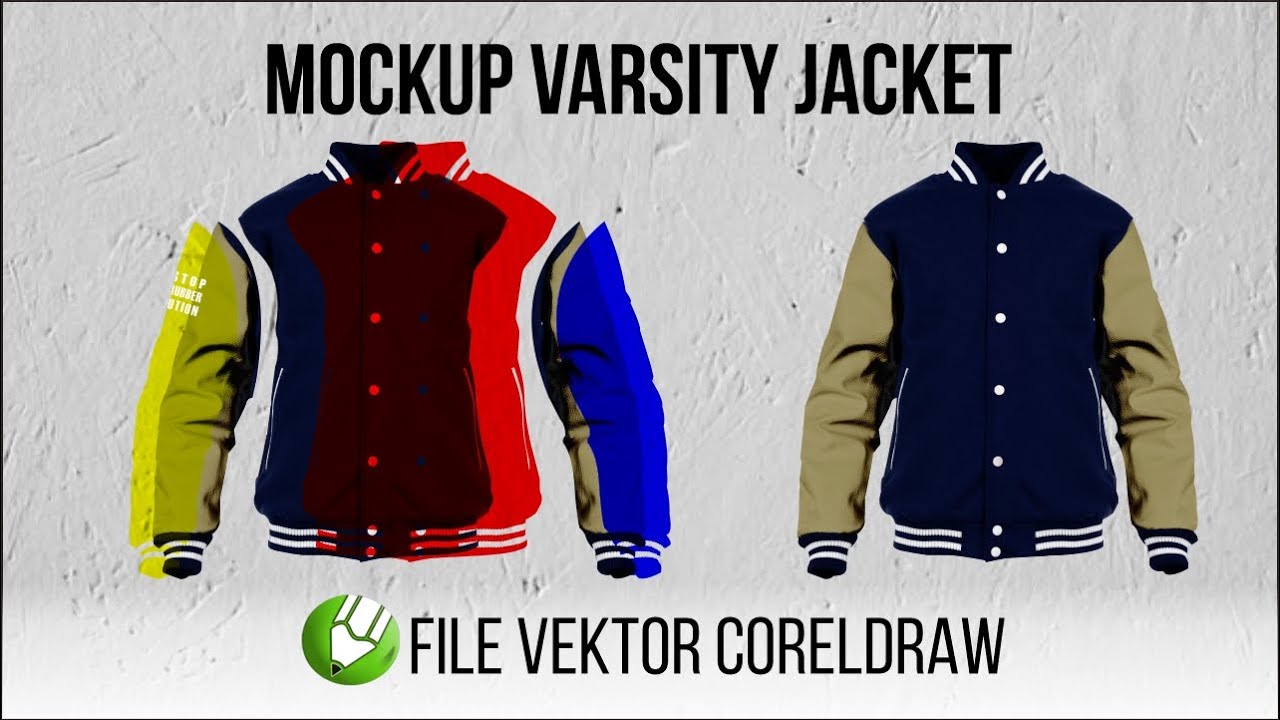 Mockup Varsity Jacket Vektor Coreldraw - YouTube