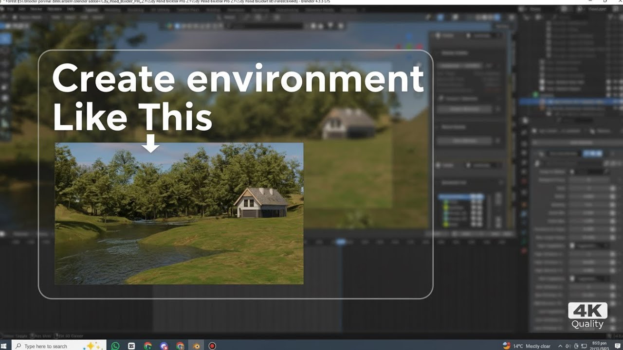 Create Realistic Environment in Blender | Forest, River & House Scene ...