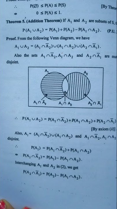 Addition Theorem || Ch: Elements Of Probability Theory || Class: B.sc ...