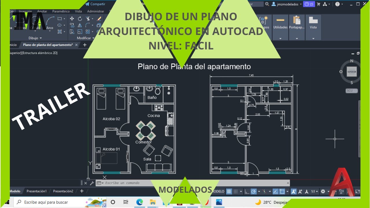 Dibujo de un plano arquitectónico en AutoCAD-Proyecto02(Resumen)/ como ...