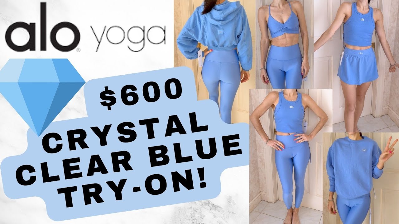 $600 HAUL💎 Alo Yoga Crystal Clear Blue Try On Haul | 8 Luxe Looks You ...