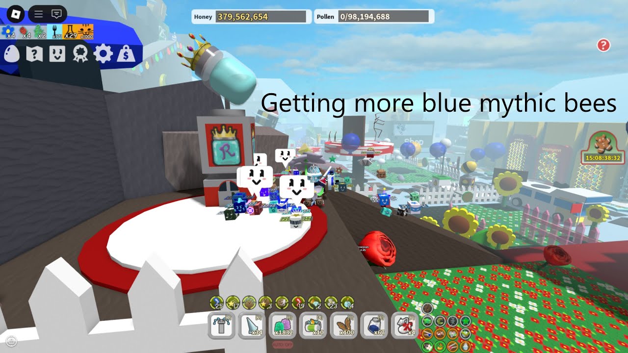 Roblox Bee Swarm Simulator Log #2 Getting More Blue Mythic Bees - YouTube