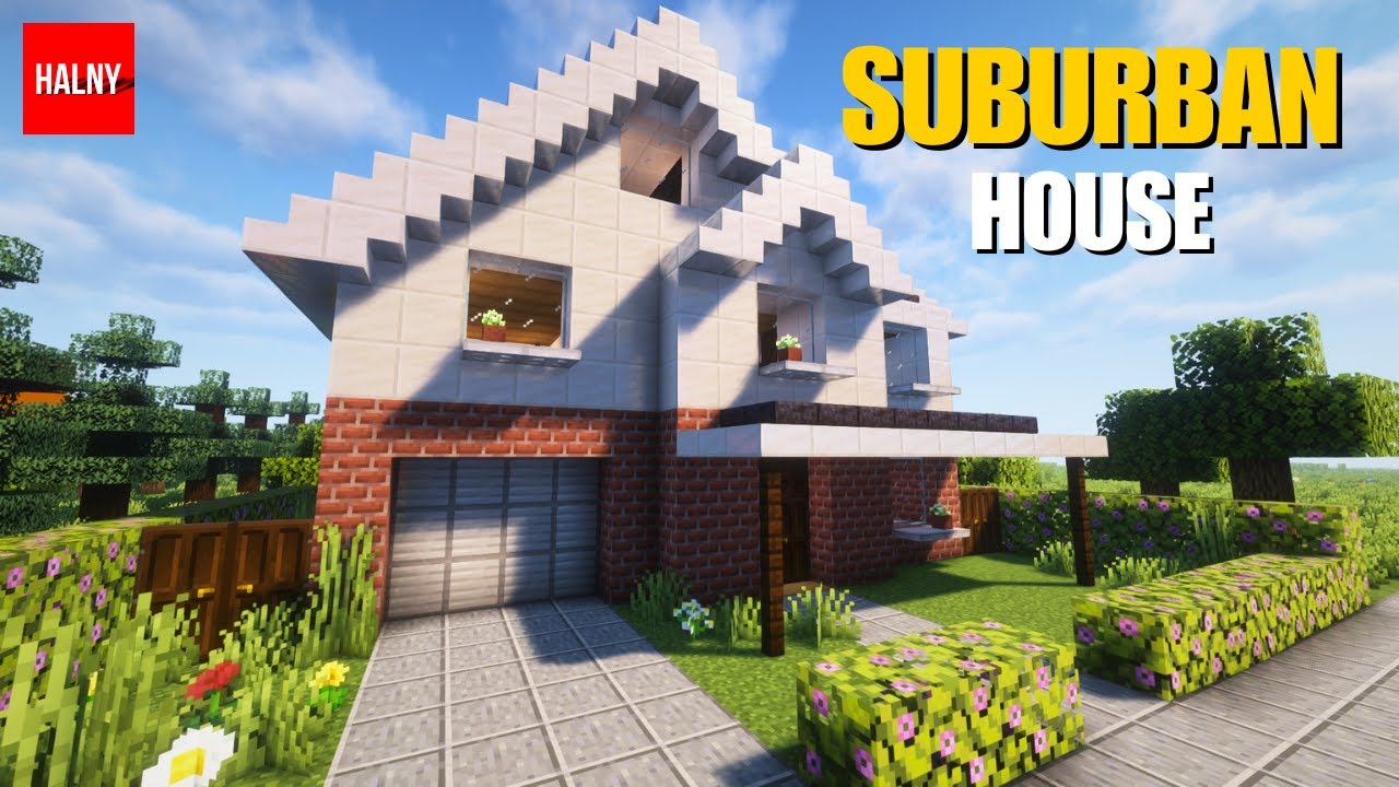 Minecraft suburban house tutorial - YouTube