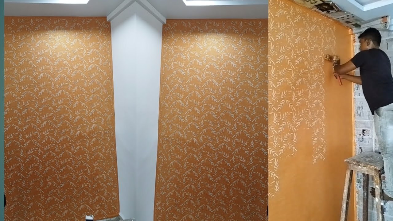 Asian paints royal play vintage spring roller texture design/Patti wala ...