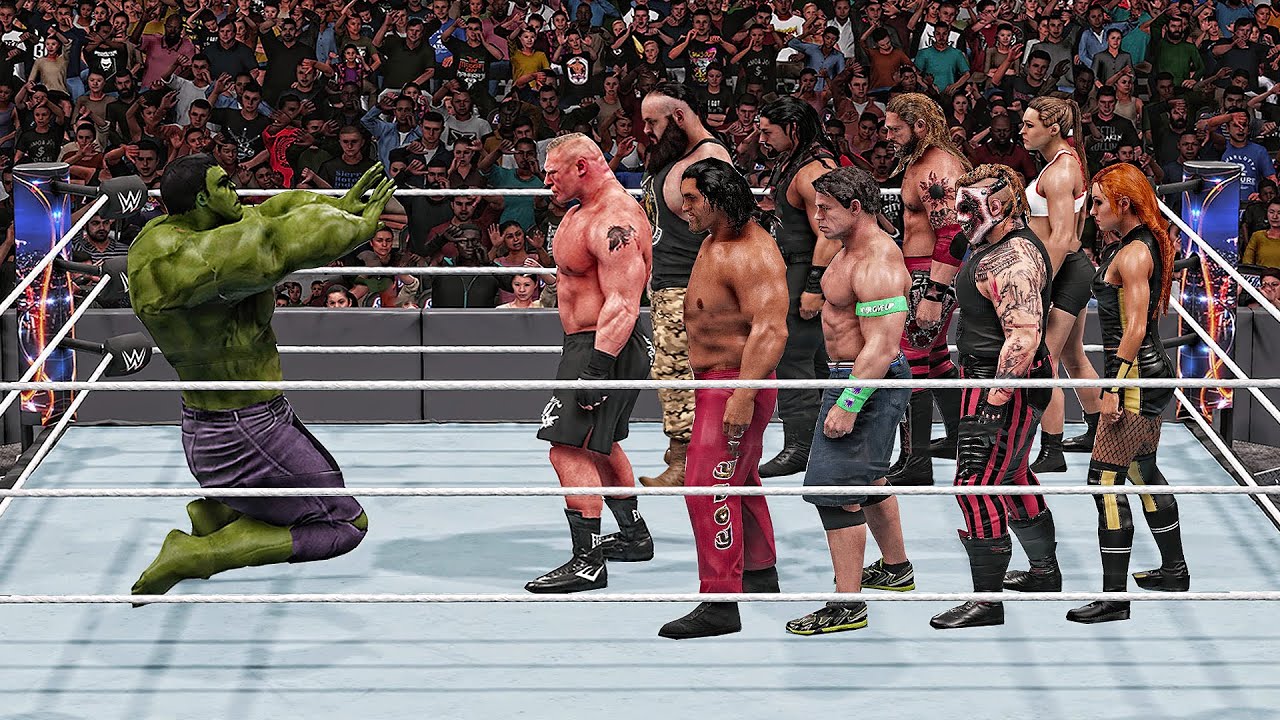 WWE 2K 100 Finishers To Giant Hulk! - YouTube