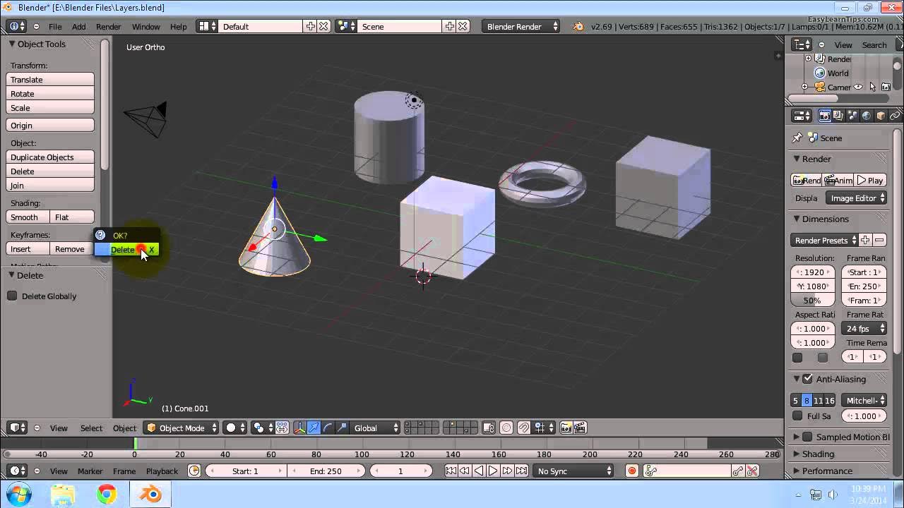How to Delete or Erase objects in Blender - YouTube