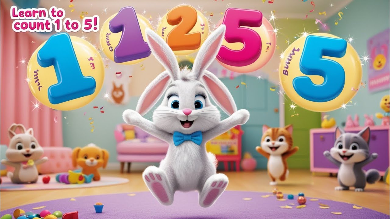 Learn to Count from One to Five with🐰Binky the Bunny | Fun Counting for ...