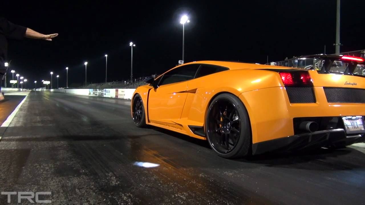 Twin Turbo Lamborghini Gallardo's drag - UGR and Heffner - YouTube