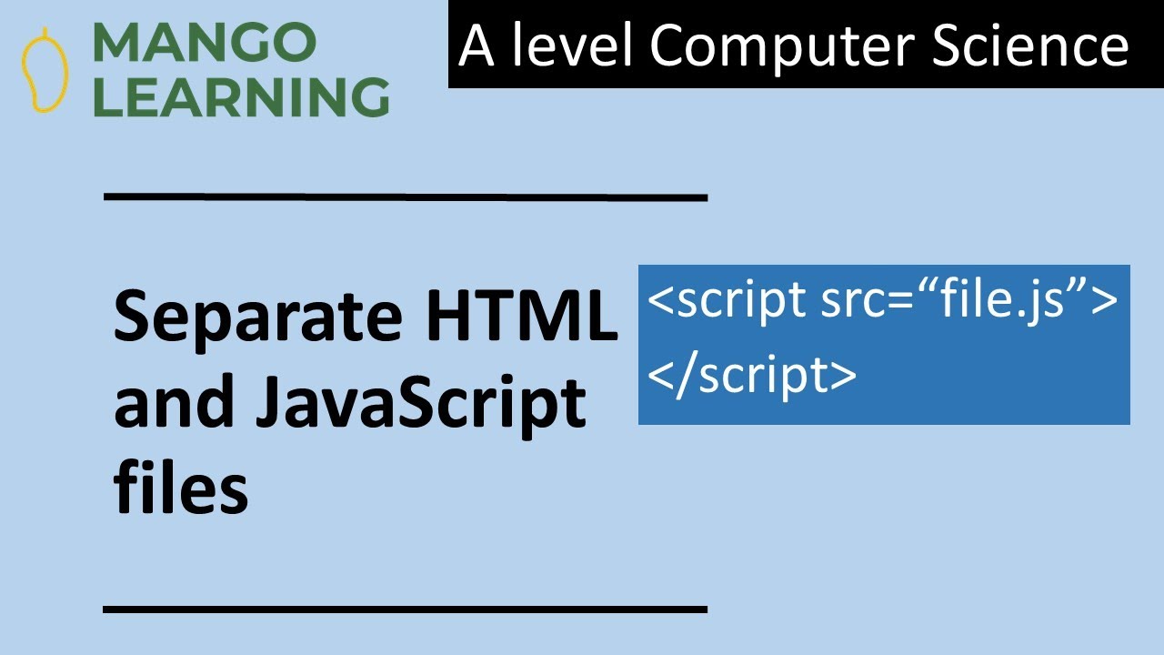 Separate Html And Javascript Files Youtube