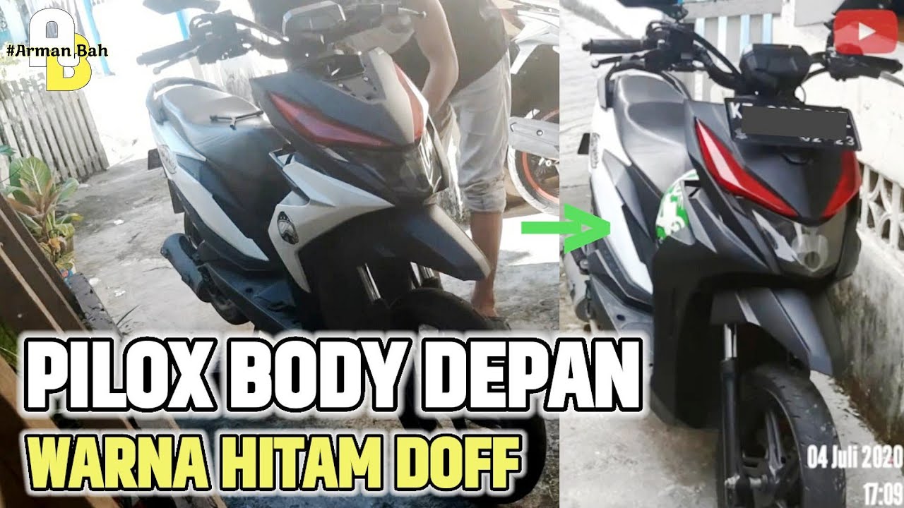 VLOG | Pilox Body motor beat Warna HITAM DOFF - YouTube