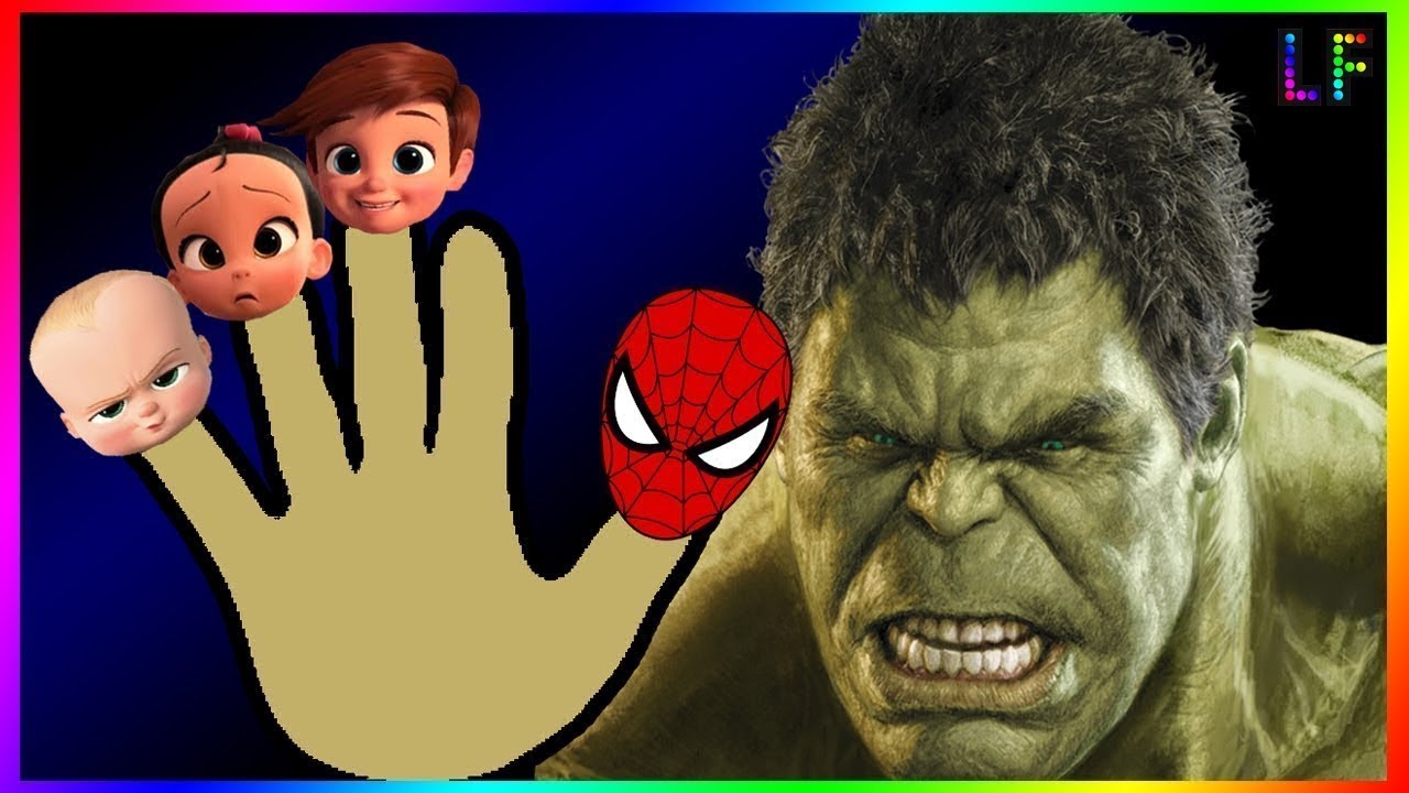 Hulk Spiderman Boss Baby Finger Family Song Daddy finger hulk spider ...