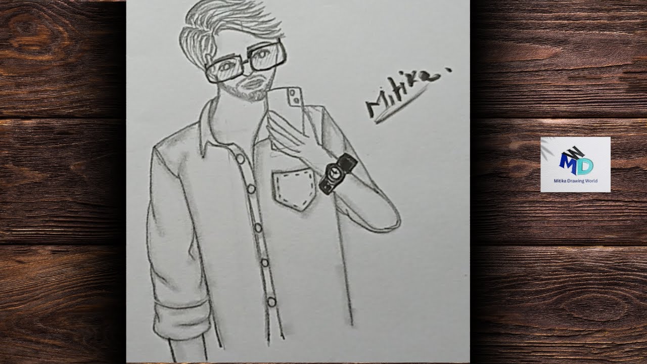 How To Draw A Smart Boy Taking Selfie||Easy Boy Drawing||Pencil Drawing ...