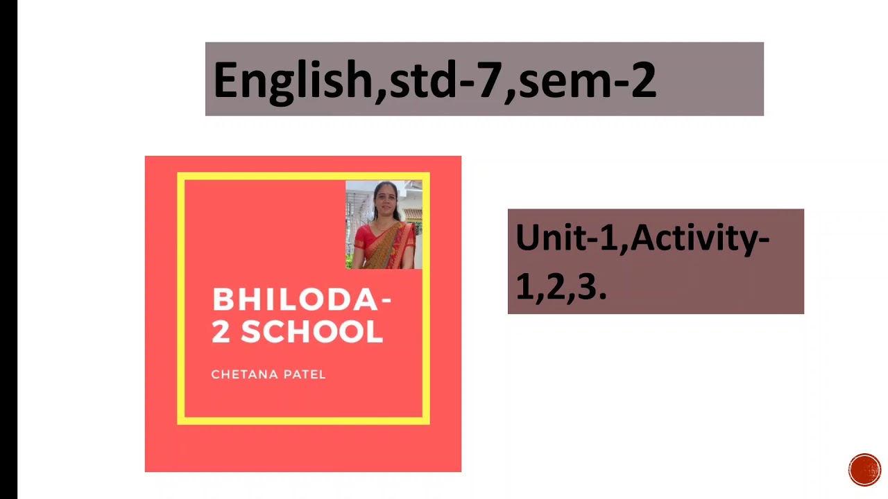 English,std-7,Unit-1 ,Activity-1,2,3. - YouTube