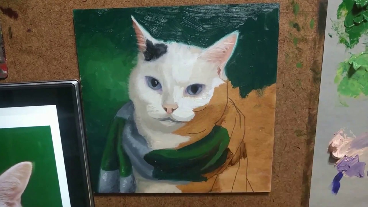 Draco Malfoy Cat Painting Time Lapse - YouTube
