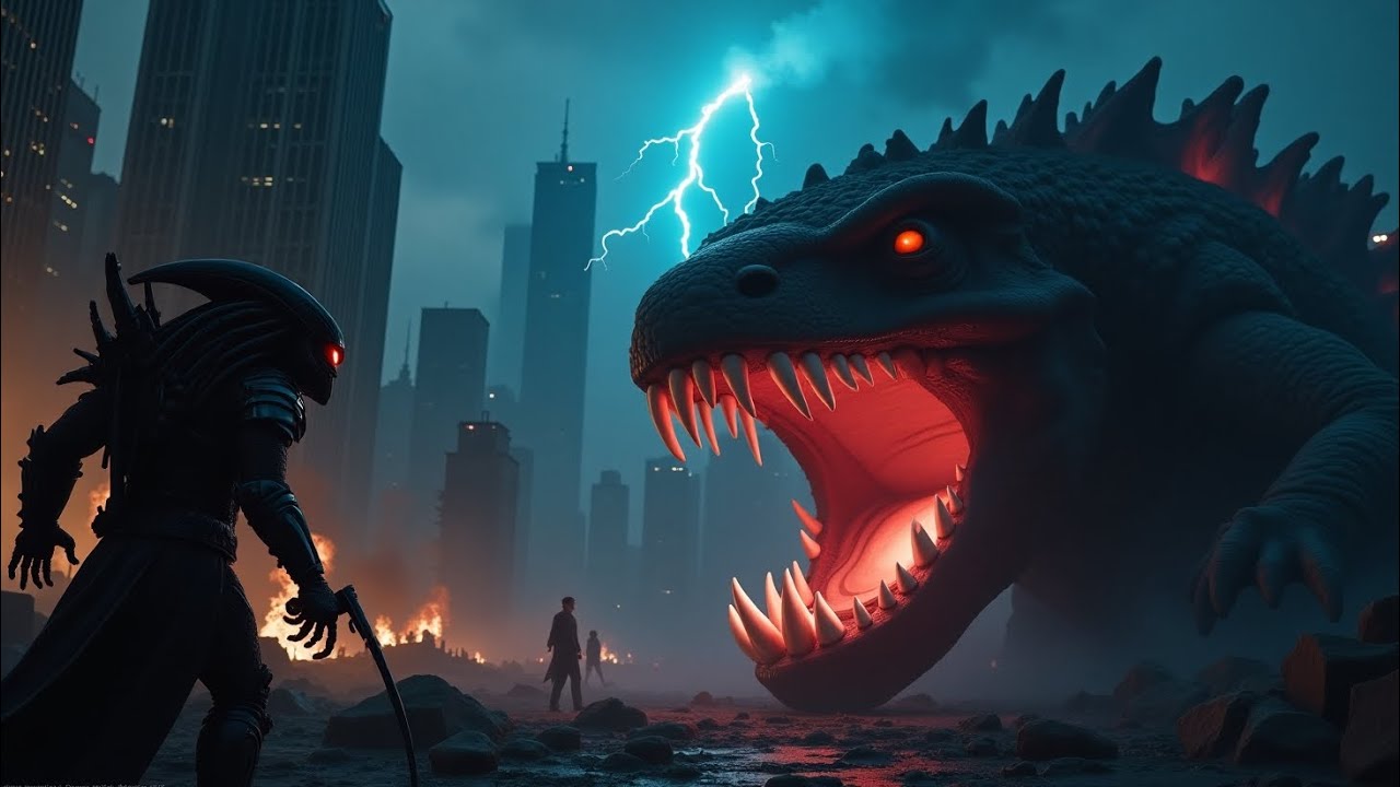 Pacman vs Alien Predator GODZILLA 【Full Version】 - YouTube