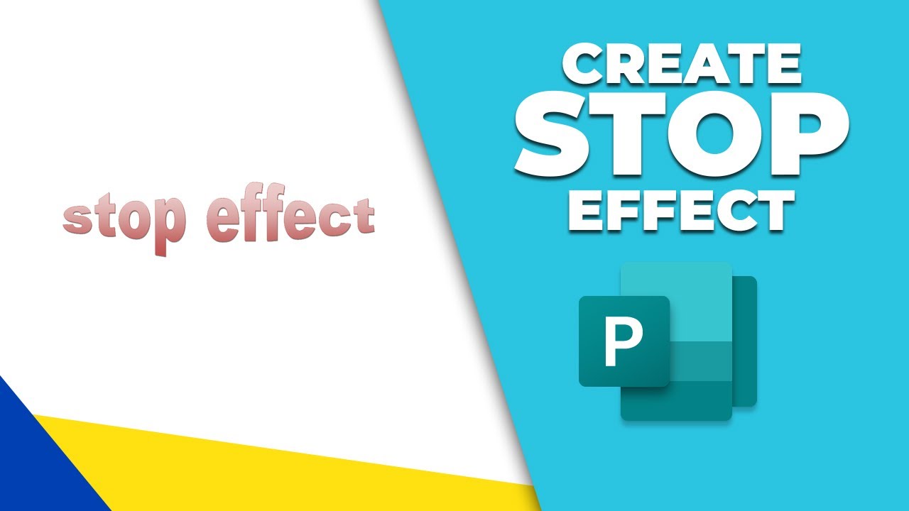 How to create stop effect to text in publisher - YouTube
