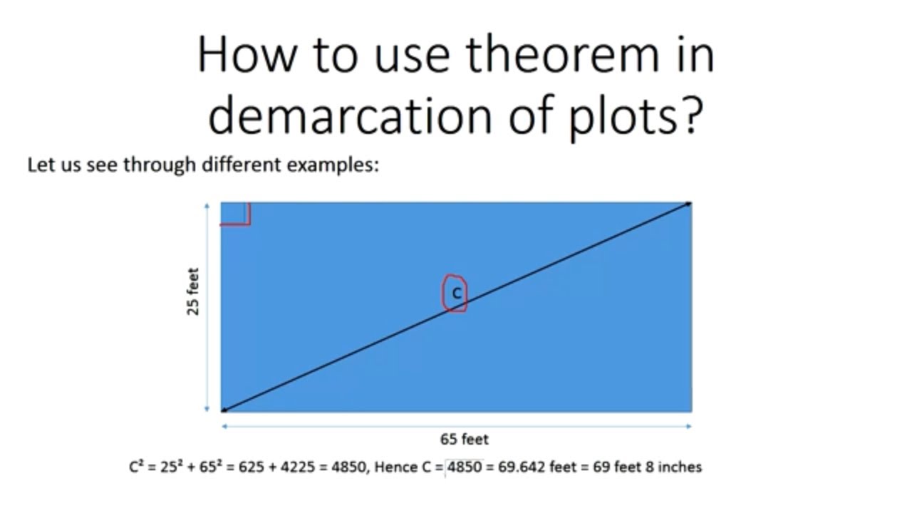 3-4-5 method for marking of plot | Pythagoras theorem for plot marking ...