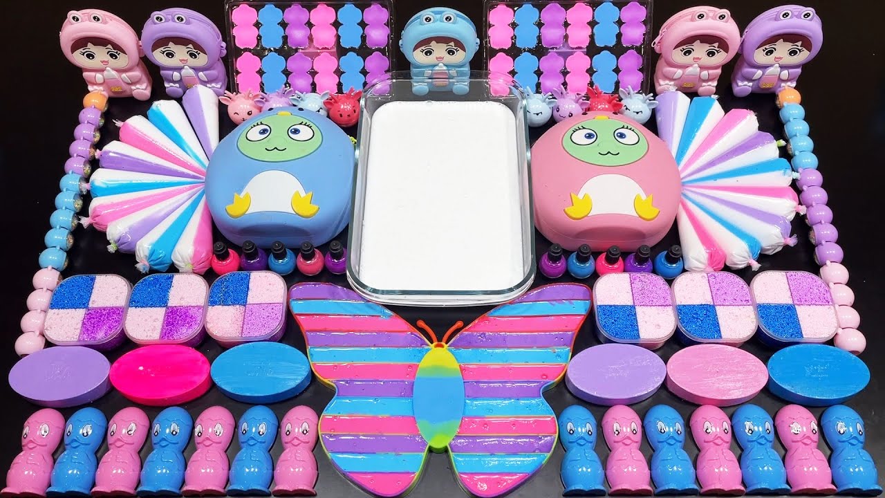 GALAXY Slime ! Mixing Random Things Into Piping Bag Slime !! ASMR Tom ...