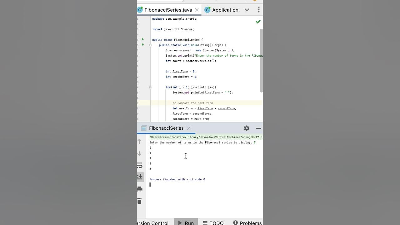 Java Program To Display Fibonacci Series Java Coding Interview Youtube