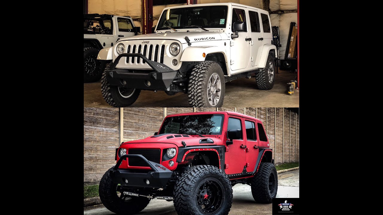 Jeep Wrangler JKU Rubicon Transformation To Red Kevlar - YouTube