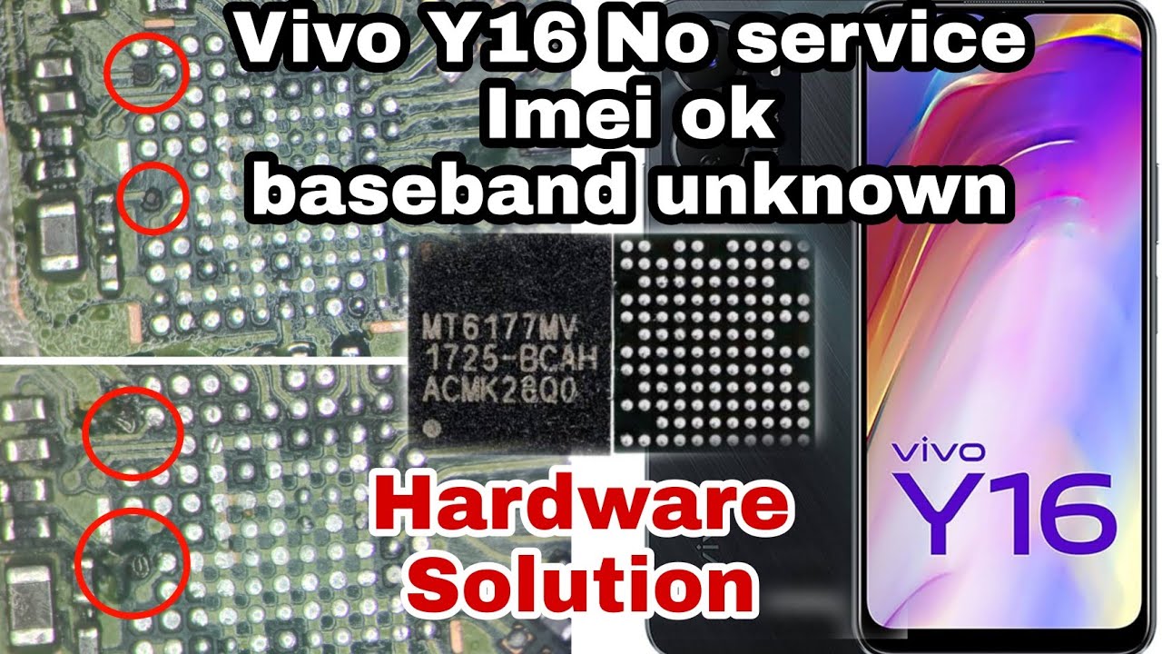 vivo y16 mtk no service unknown baseband . damage ic pad repair ️ - YouTube