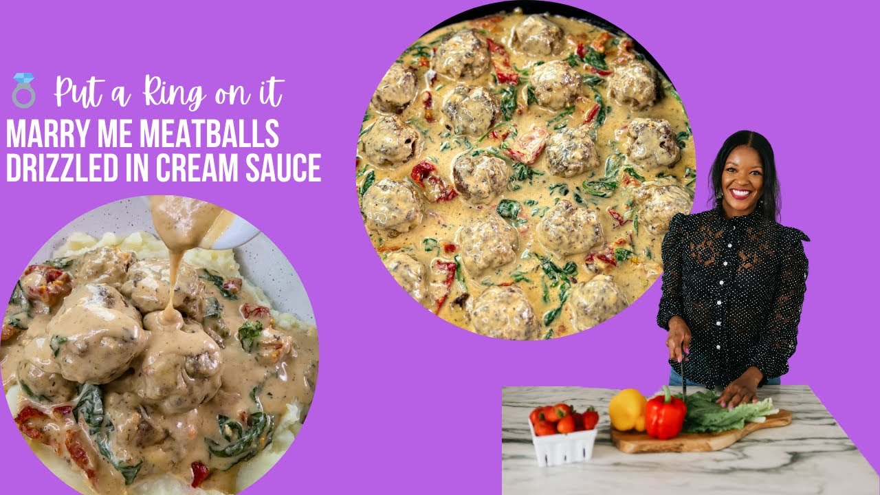 Marry Me Meatballs with Ground Beef Drizzled in Rich Cream Sauce - YouTube