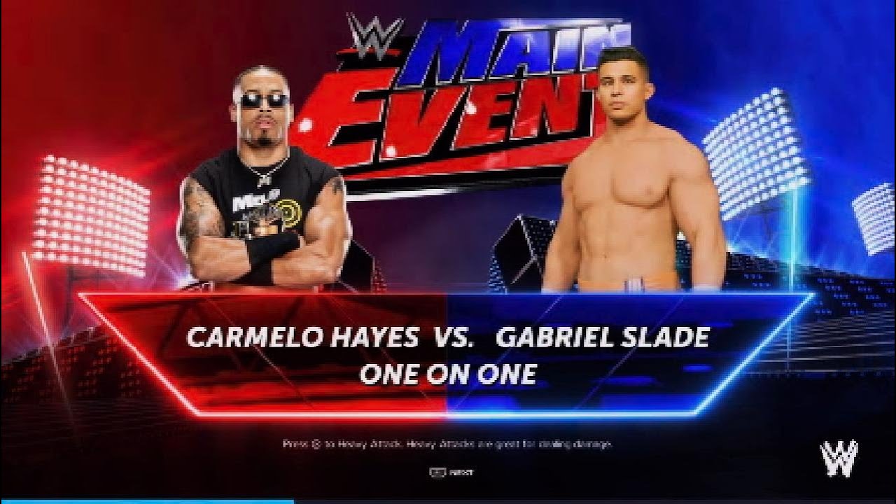 WWE Main Event| Carmelo Hayes vs Gabriel Slade WWE2K24 - YouTube