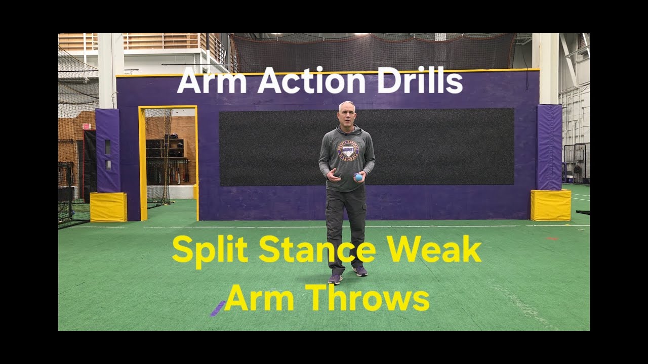 Arm Action Drills - Split Stance Weak Arm Throws - YouTube