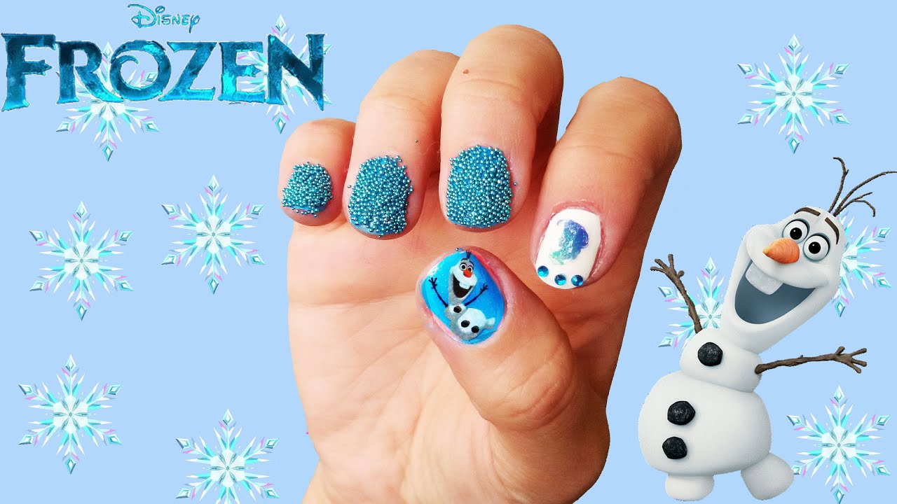 Olaf Elsa Disney Frozen Nail Polish How To Make Olaf Nail Polish Youtube