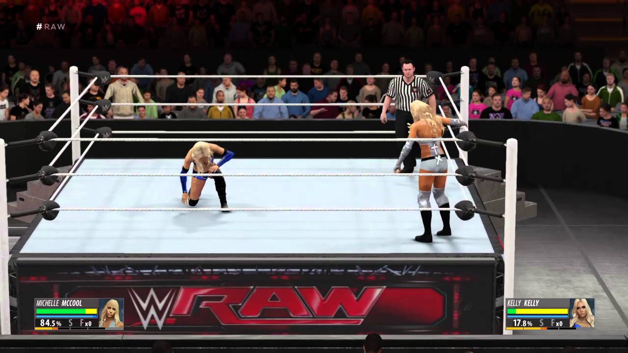 WWE 2K16 Raw Michelle Mccool vs Kelly Kelly - YouTube