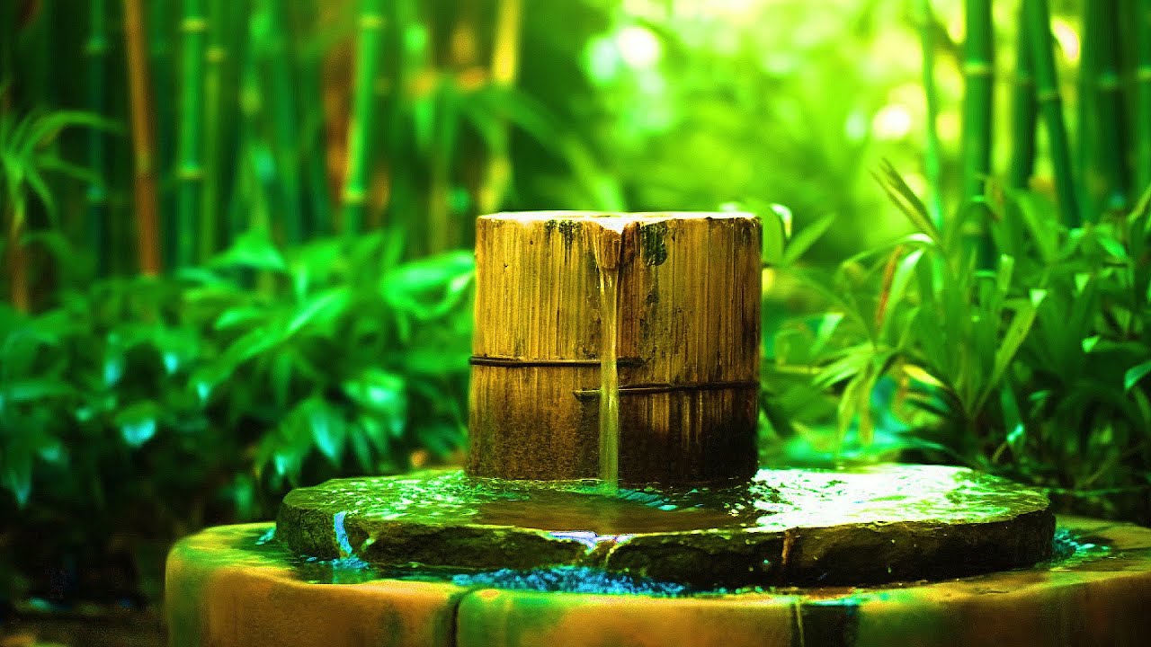 Bamboo Water Fountain 🎋: Serene Sounds & Relaxing Music for a Healthy ...