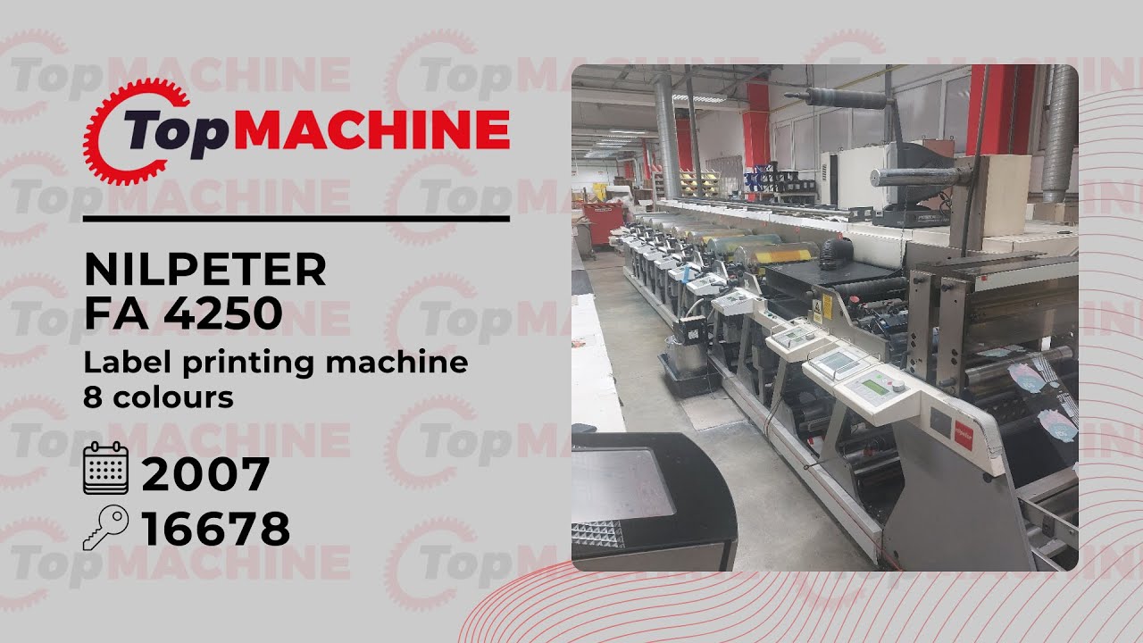 NILPETER FA 4250 Label printing machine used - YouTube