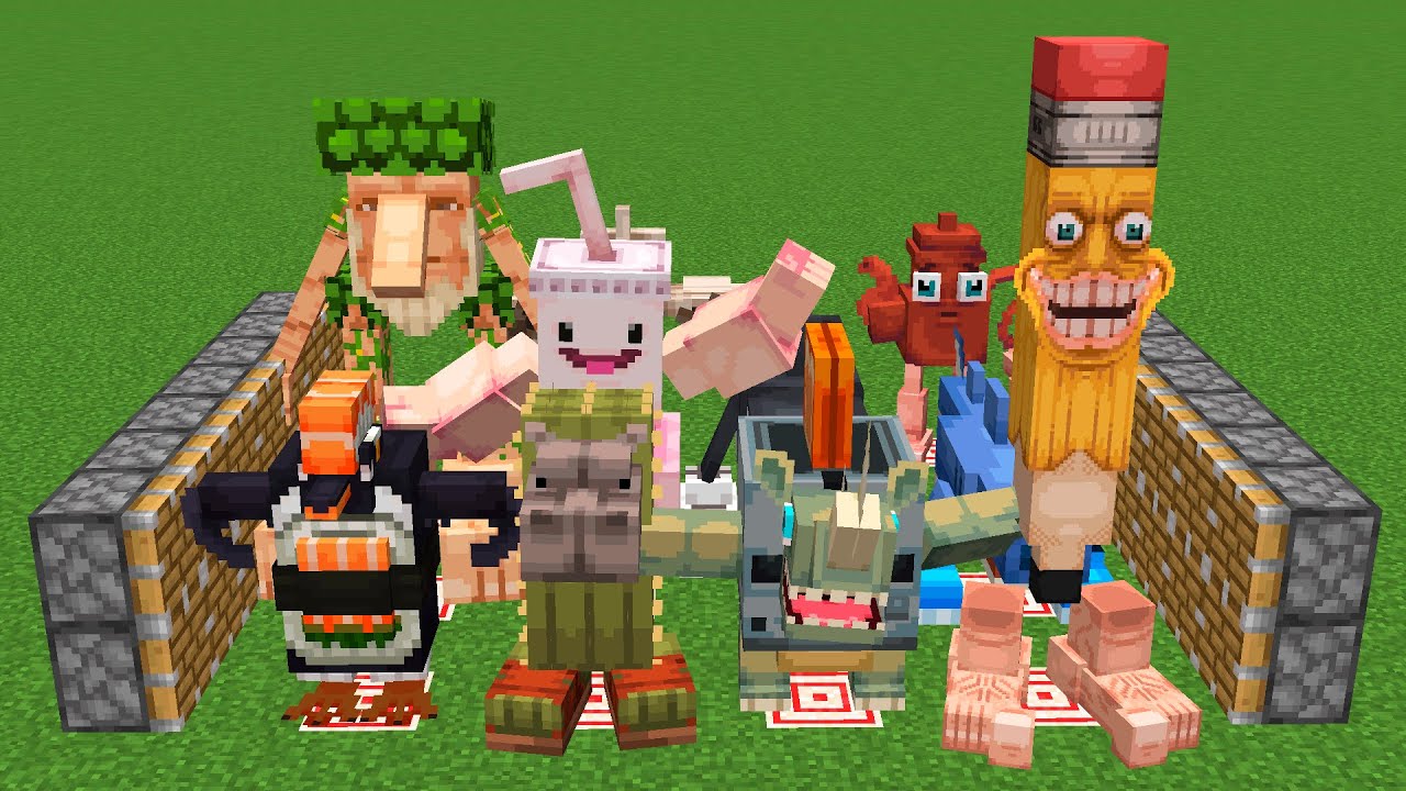 all NEW Italian Brainrot animals mobs combined in Minecraft! - YouTube