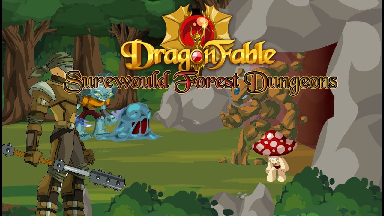 Dragonfable - Surewould Forest Dungeons (Earth Cave, Watery Exploration ...