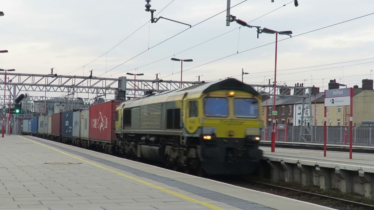 Class 66504 - Freightliner - At Speed - Stafford - 15.04.2019 - YouTube
