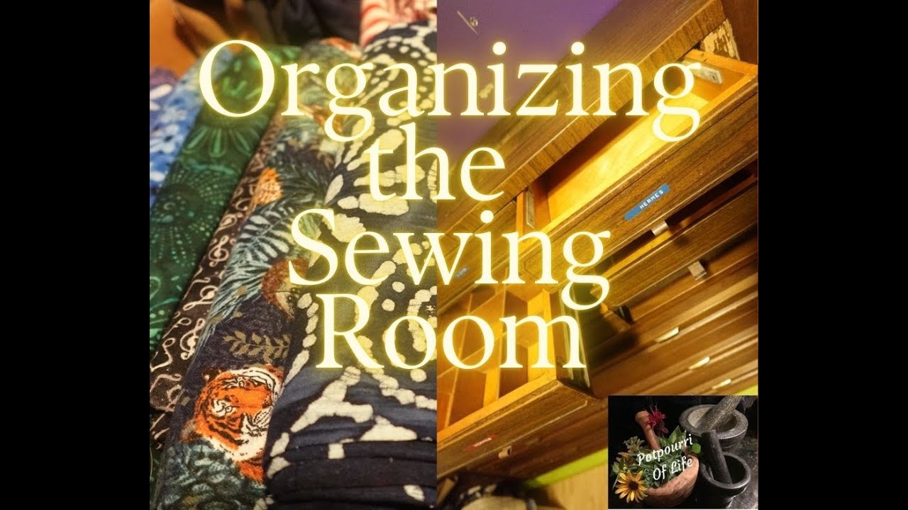 Organizing the Sewing Craft Creative Studio Room Declutter Downsize Making Space to create - YouTube