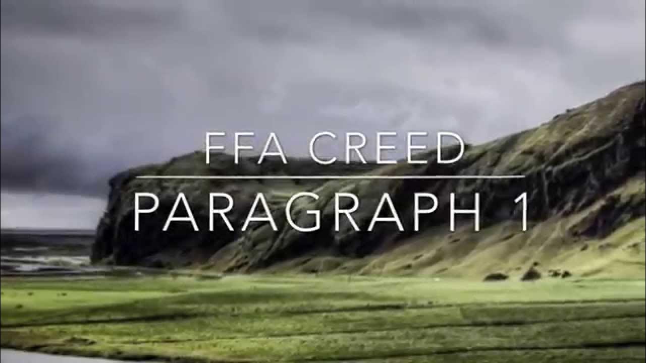8th Grade Ag: FFA Creed, Paragraph 1 - YouTube