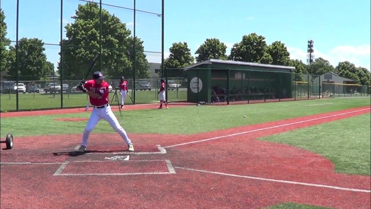 Brandon Sun Hitting - Mid Atlantic Red Sox - Filmed June 2022 - www.PlayInSchool.com - YouTube