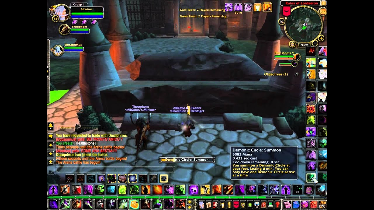 affliction warlock/retribution paladin 2v2 arena patch 4.3 - YouTube