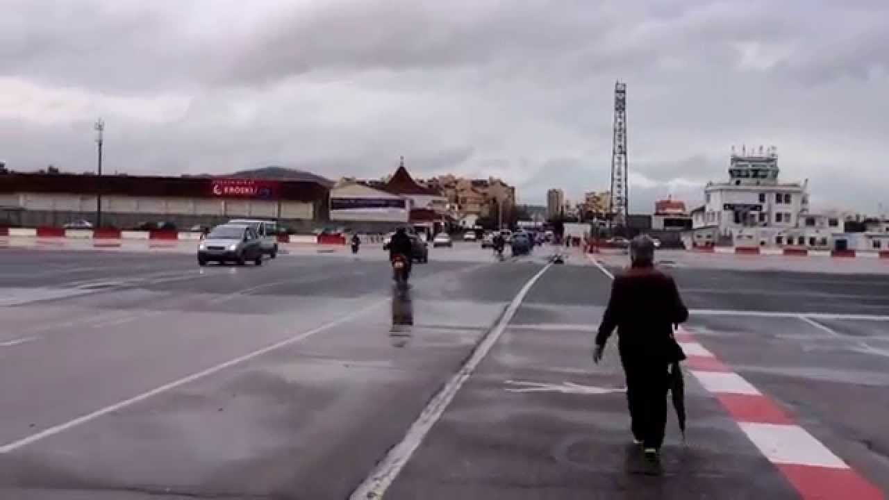 Walking across the runway at Gibraltar International Airport. - YouTube