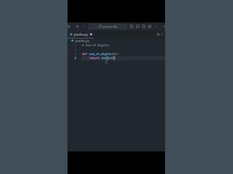 Sum of Digits | #python #pythonprogramming#coding#learnpython #pythonforbeginners - YouTube