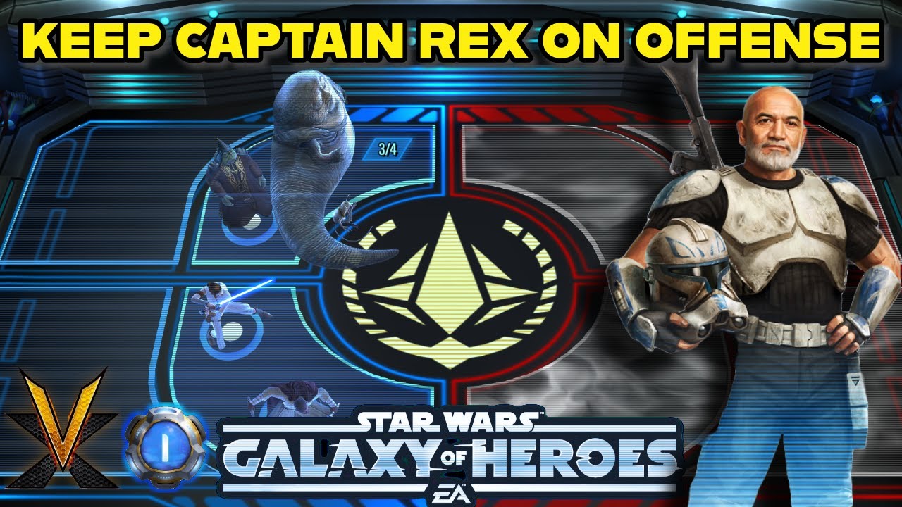 SWGOH | Captain Rex is Amazing on Offense - Kyber 1 Grand Arena - YouTube