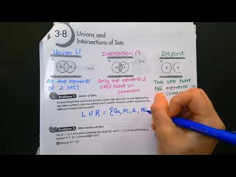 3-8 Notes: Unions and Intersections of Sets - YouTube