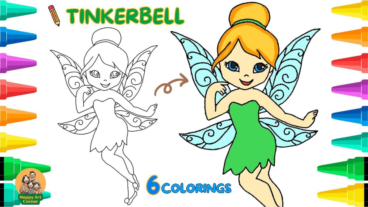 How to Draw Disney Tinkerbell Step by Step - YouTube