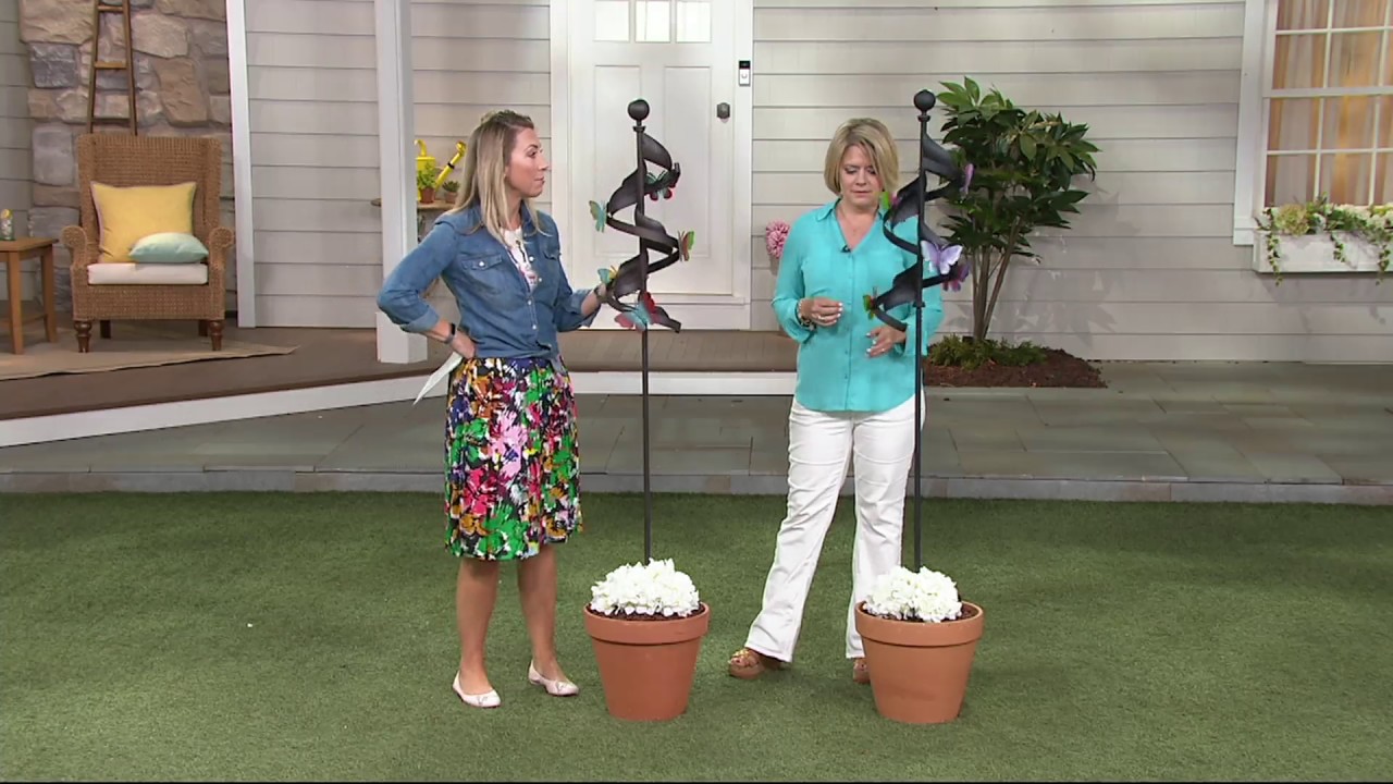 Compass Home Whimsical Butterfly Wind Spinner on QVC - YouTube