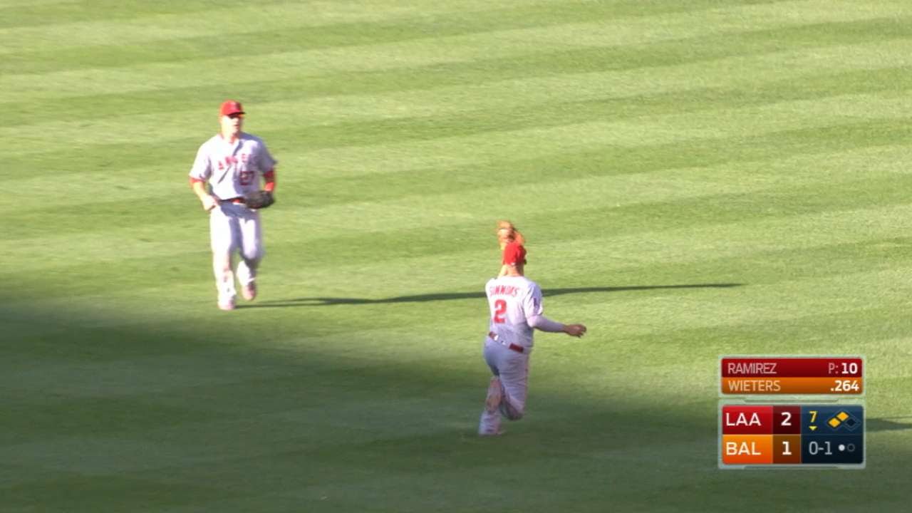 Simmons makes an over-the-shoulder catch - YouTube